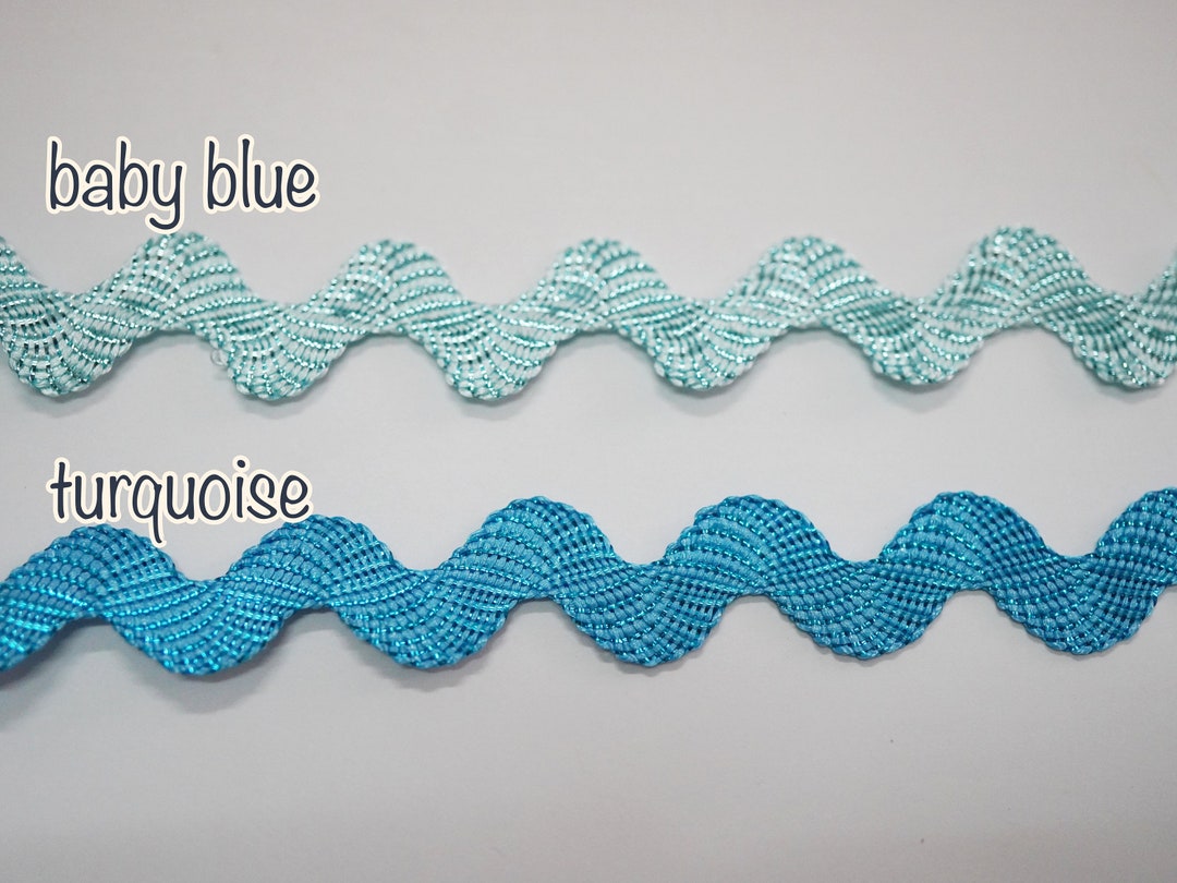 5 Yards Blue Metallic Rick Rack, Turquoise Metallic Rick Rack, Sparkly ...
