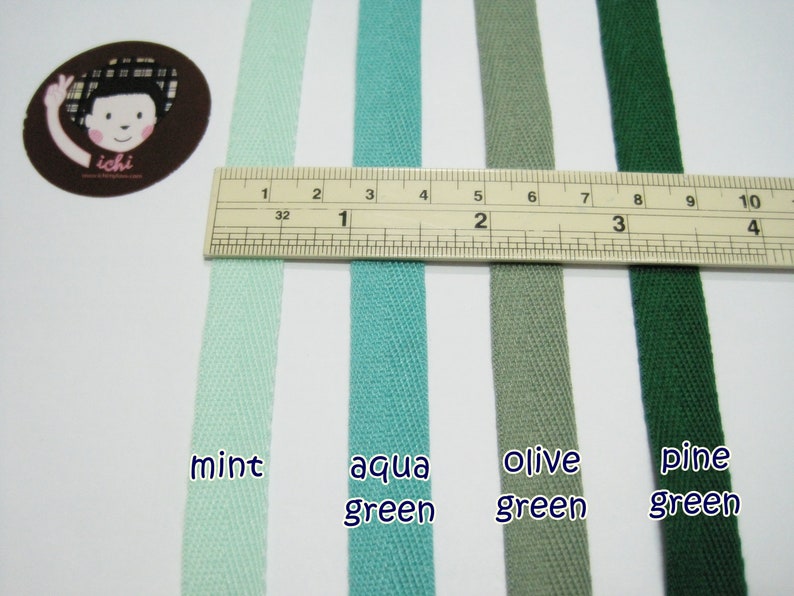 5 Yards 1/2 Green Herringbone Tape Green Twill Tape - Etsy