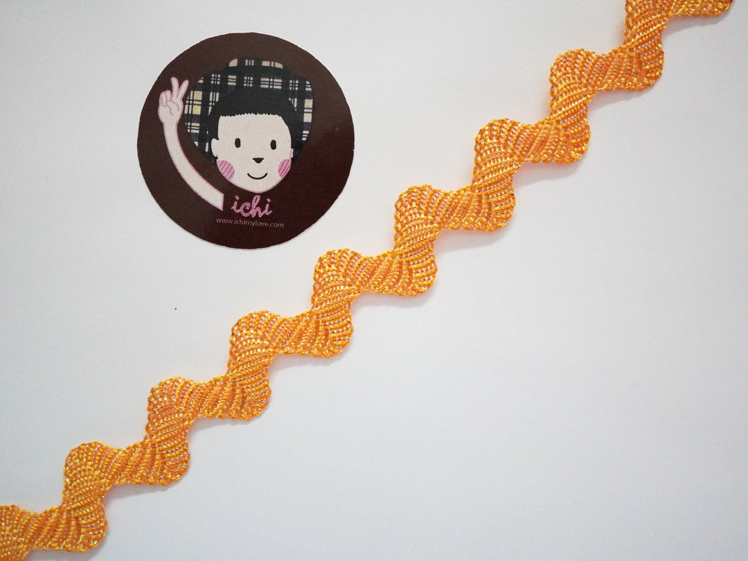 5 Yards Orange Prismatic Rick Rack, Orange Ric Rac Trim, Sparkly Rick ...