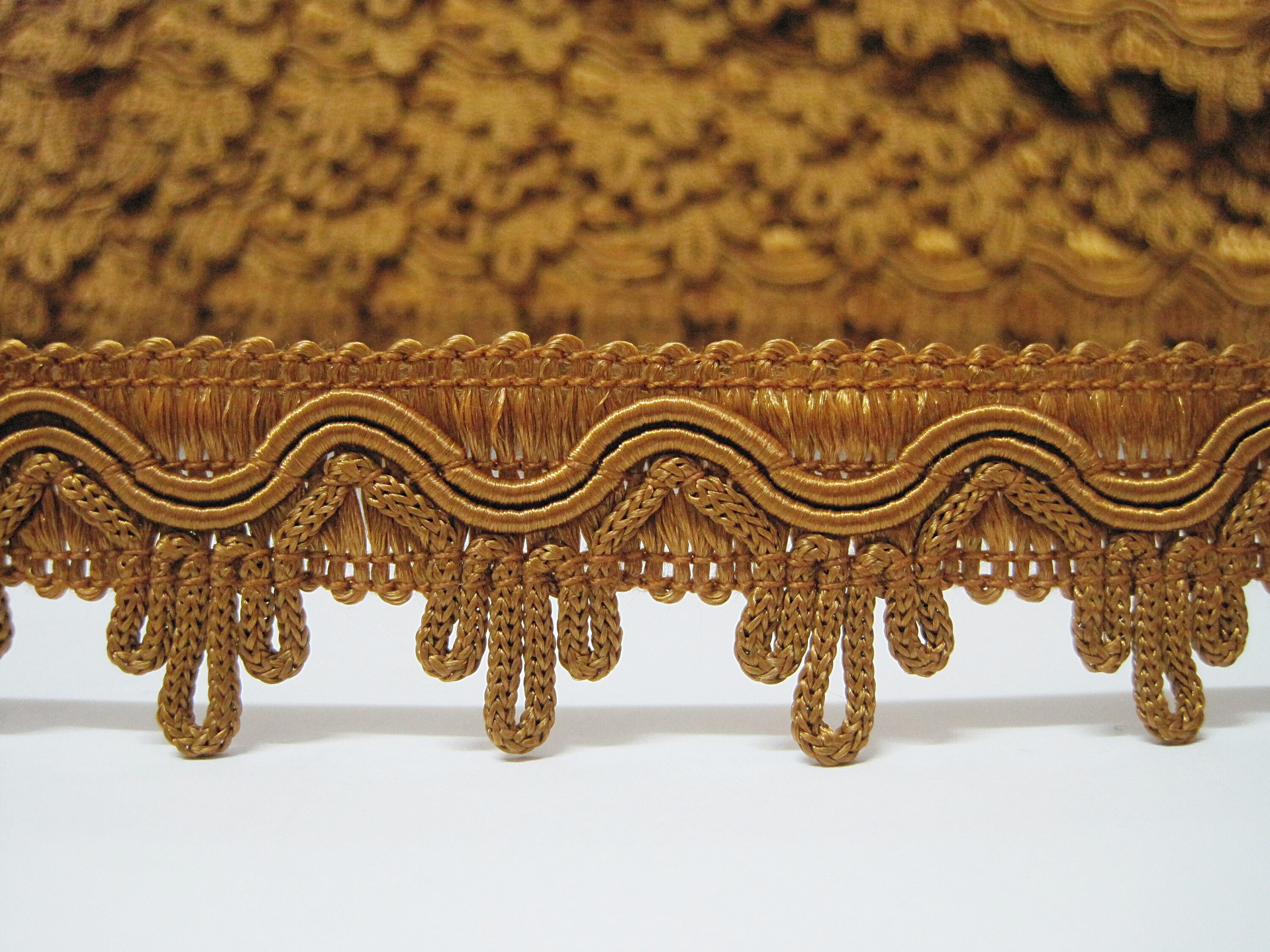 5 Yards Brown Scalloped Loop Fringe, Vintage Lace, Loop Trim, Looped ...