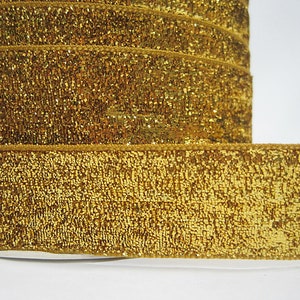 5 Yards 1" Dark Gold Glitter Ribbon, Wide Glitter Ribbon, Glitter Yarn ...
