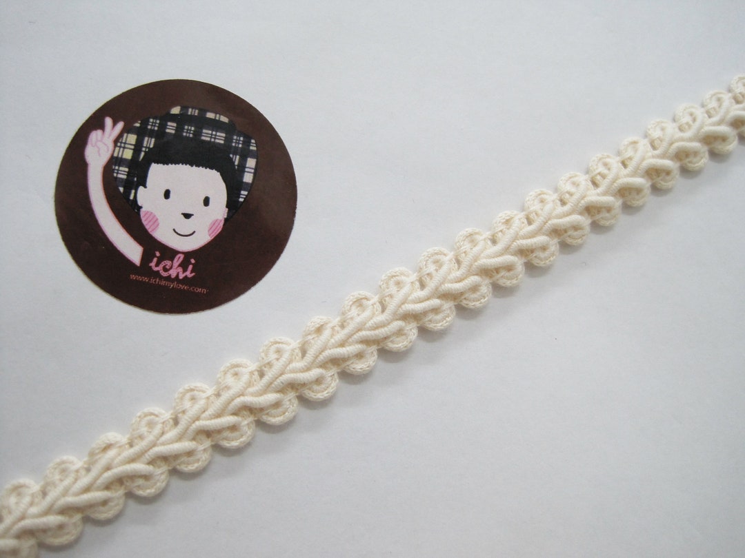 5 Yards 1/2" 100% Cotton Gimp Braid, Natural Trim, Ivory Trim ...
