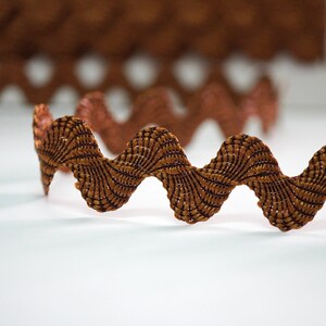 5 Yards Golden Brown Metallic Rick Rack Trim, Brown Trim, Ric Rac Trim ...