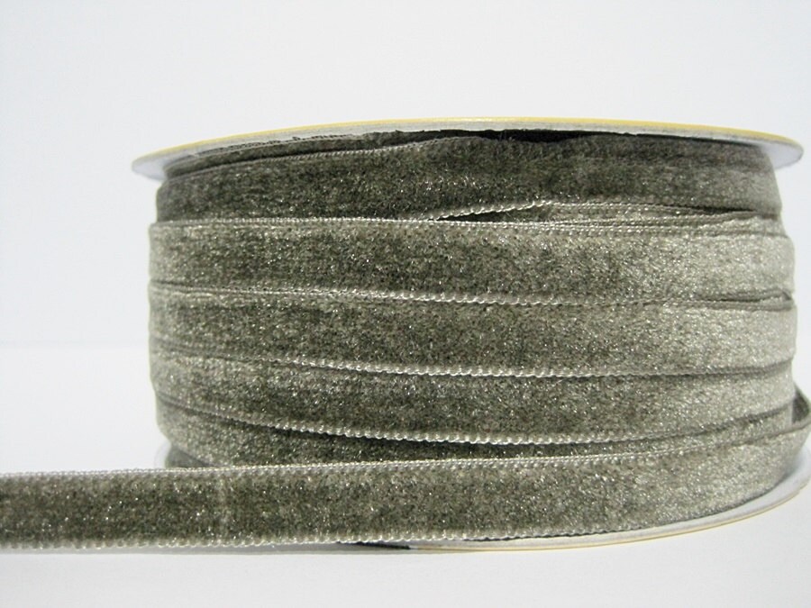 5 Yards 3/8 Light Gray Velvet Ribbon Gray Ribbon | Etsy