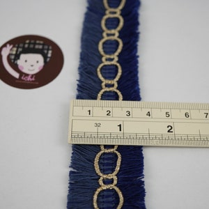 5 Yards Navy Blue Double Sided Fringe, Tassel Fringe, 2 Sides Fringe, 2 ...