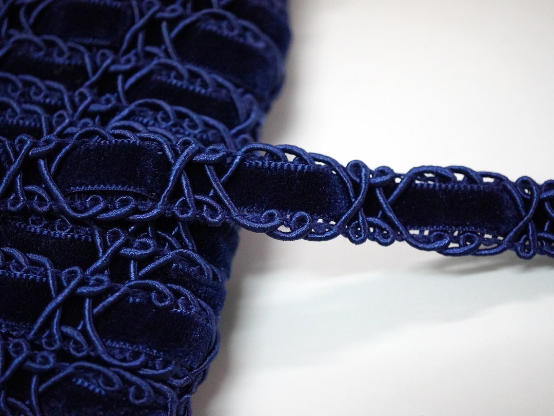 5 Yards 5/8" Navy Blue Braid Trim, Blue Braid Trim, Braided Gimp Trim ...