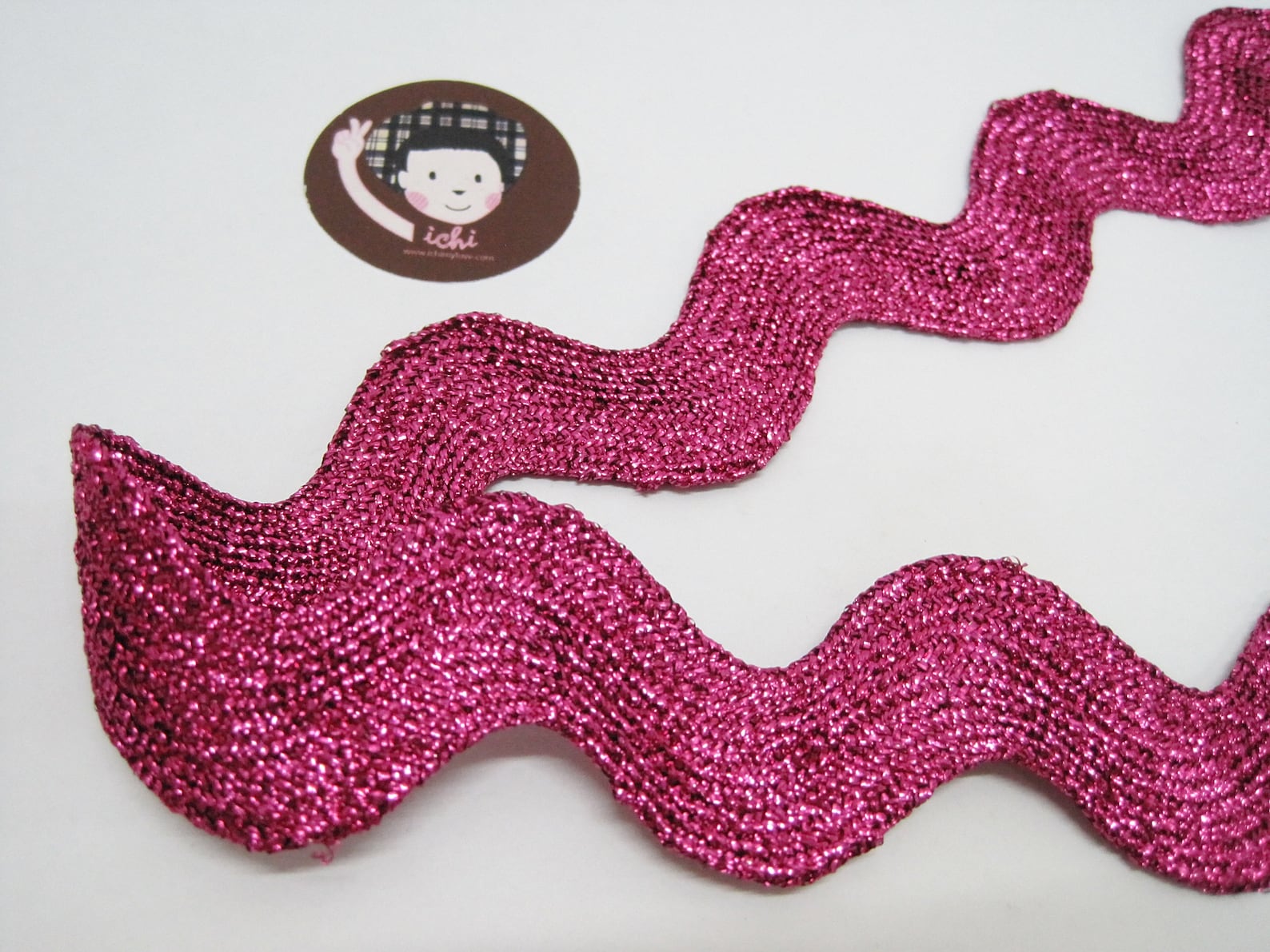 5 Yards Hot Pink Jumbo Metallic Rick Rack Trim, Metallic Rick Rack ...