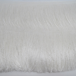 1 Yard 4" to 10" Off-white Chainette Fringe, White Trim, Fringe Tassel ...