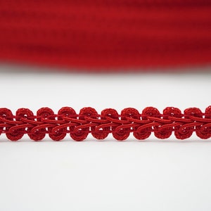 5 Yards 3/8" Red Gimp Braided Trim, Gimp Braid, Braided Cord, Braided ...