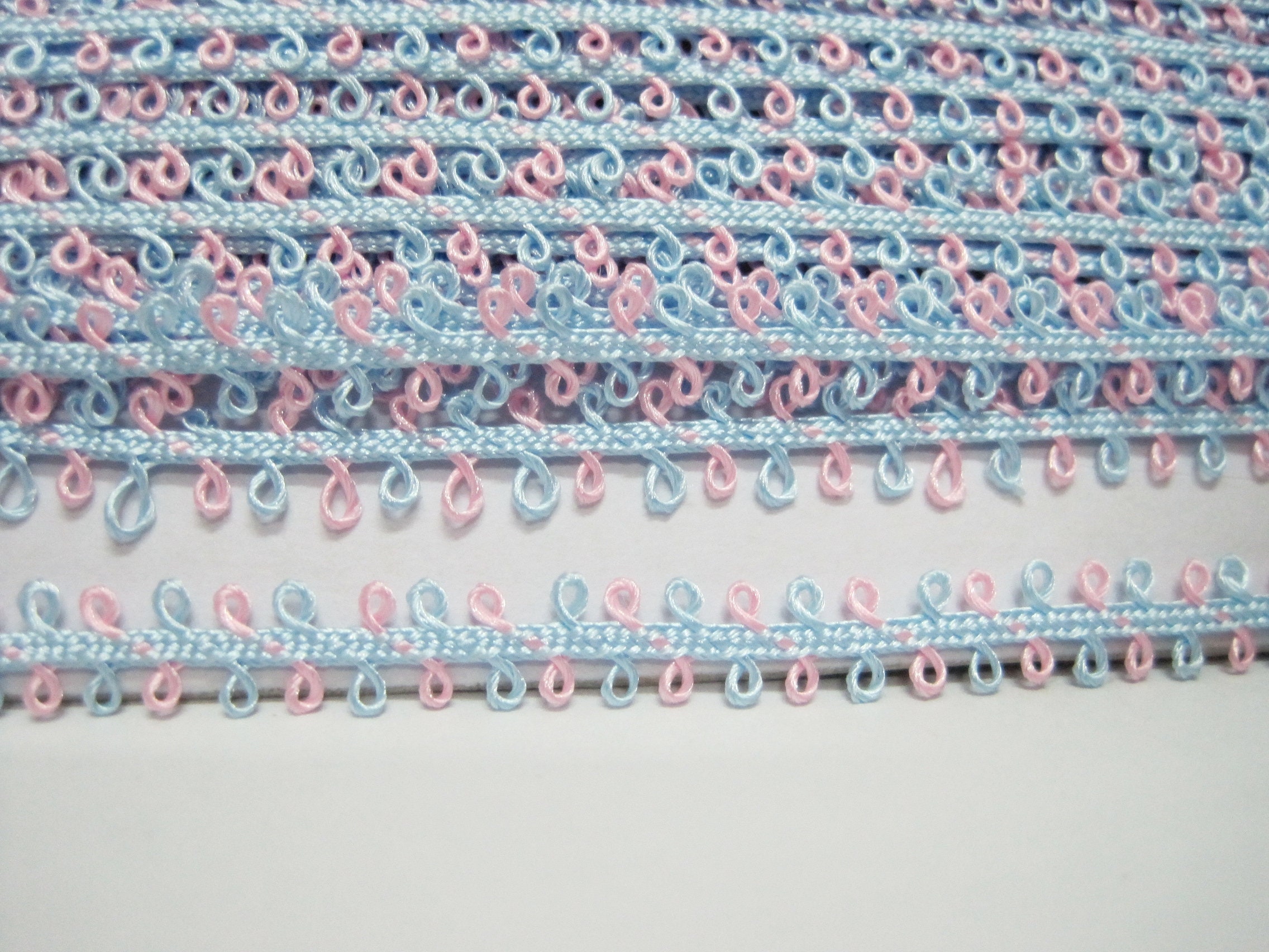 5 yards 2-Tone Blue-Pink Picot Trim picot edge trim picot | Etsy