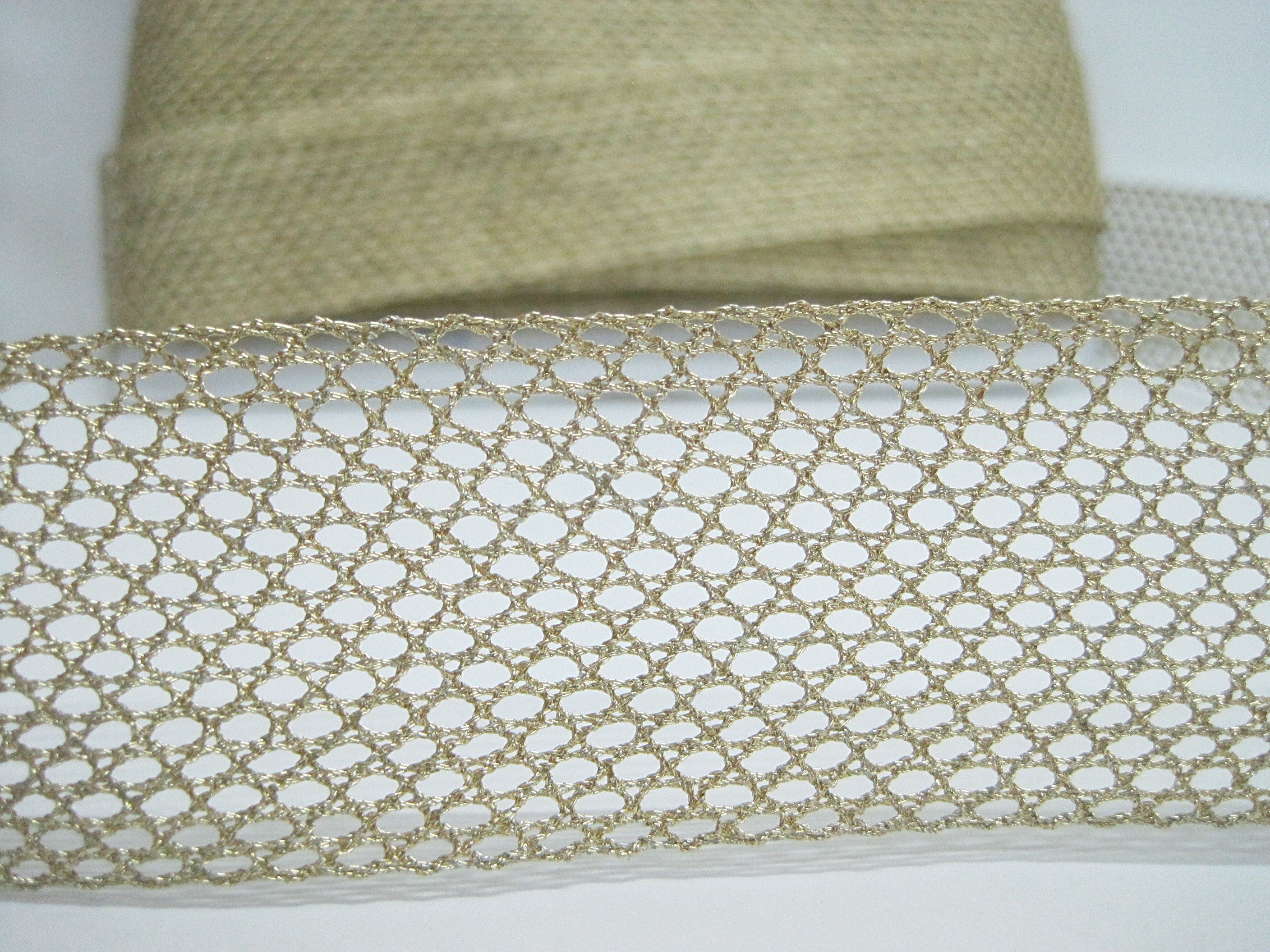 5 Yards 1-3/8 Gold Metallic Net Ribbon Wide Glitter | Etsy