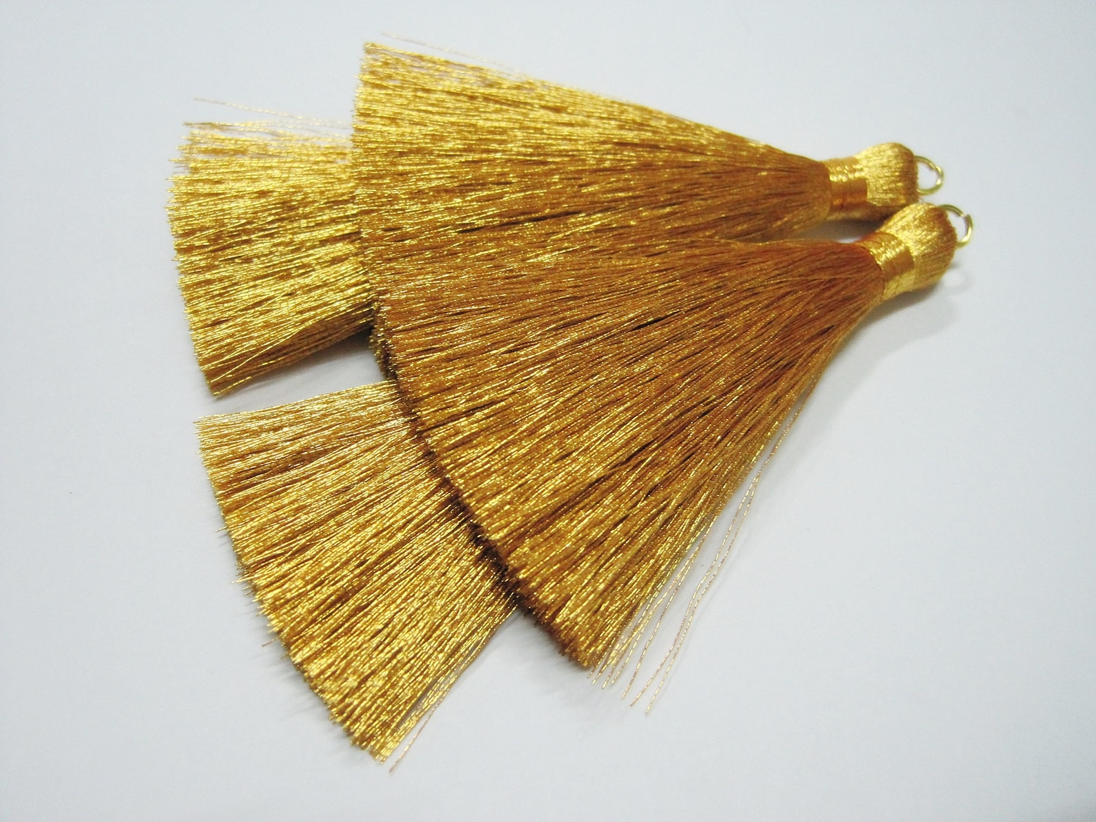 1 Pair Gold Double Metallic Tassel Metallic Tassel Double | Etsy