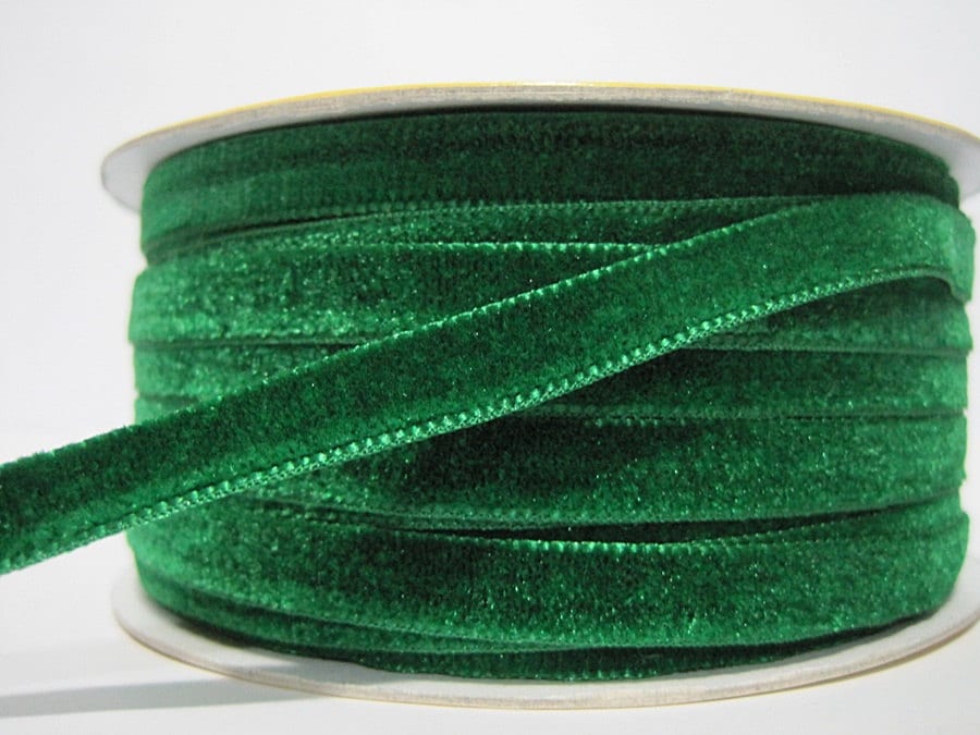 5 yards 3/8 Pine Green Velvet Ribbon Green Ribbon | Etsy