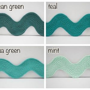 5 Yards Green Jumbo Rick Rack Trim, Mint Rick Rack, Jumbo Ric Rac, Rick ...