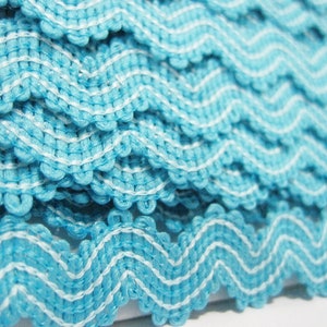 5 Yards Turquoise Elastic Rick Rack Trim, Elastic Trim, Ric Rac Trim ...