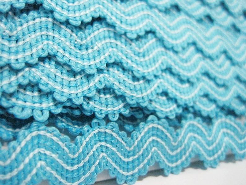 5 Yards Turquoise Elastic Rick Rack Trim Elastic Trim Ric - Etsy