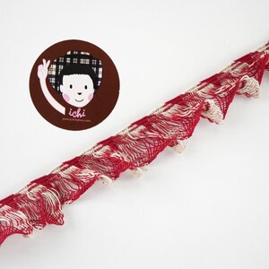 5 Yards Ruby Linen Ruffle Trim, Ruffle Lace, Linen Lace Trim, Linen ...