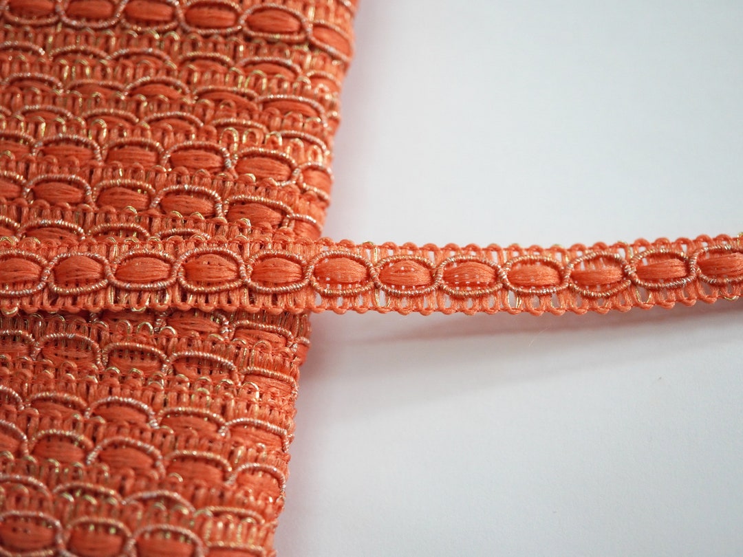 5 Yards 3/8" Tangerine-gold Metallic Braid, Gold Lace, Gold Braided ...