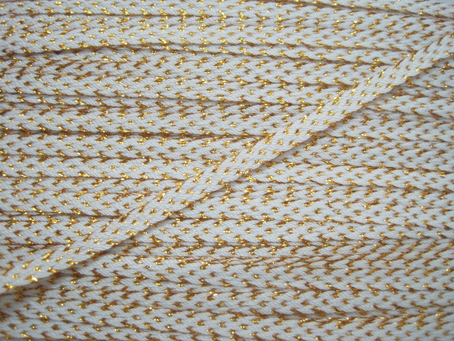 5 Yards White Ribbon With Gold Embroidered White Ribbon | Etsy