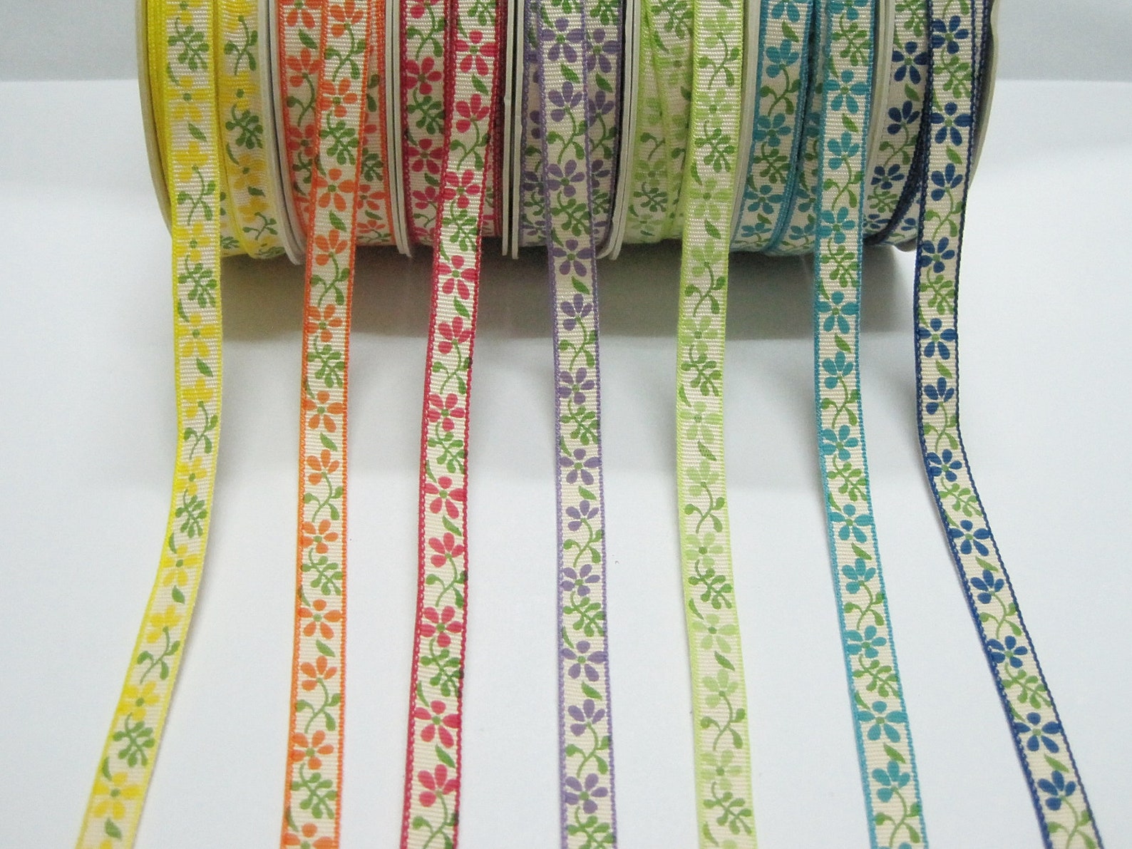 5 yards 3/8 Flower Ribbon Printed Ribbon FLower | Etsy