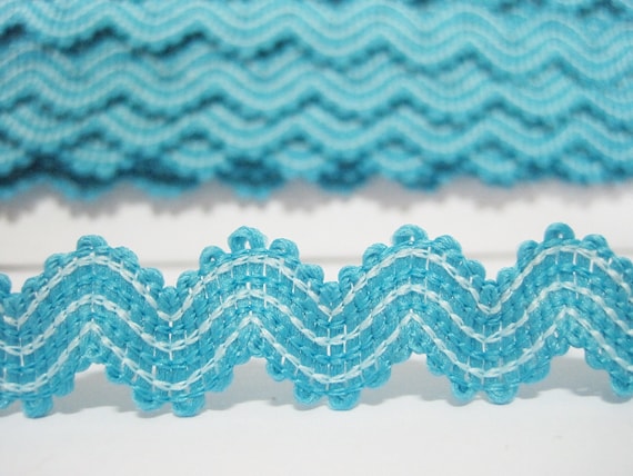 5 Yards Turquoise Elastic Rick Rack Trim Elastic Trim Ric | Etsy