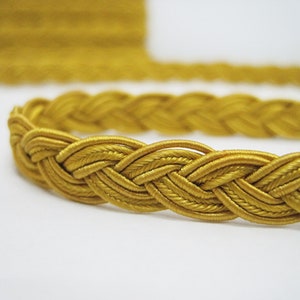 5 Yards 1/4" Classic Gold Braided Trim, Braided Gimp Trim, Scroll Braid ...