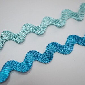 5 Yards Blue Metallic Rick Rack, Turquoise Metallic Rick Rack, Sparkly ...