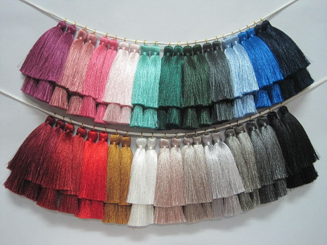 10 Pieces of Double Silk Tassel, Tiered Tassel, Stack Tassel,tassel Set ...
