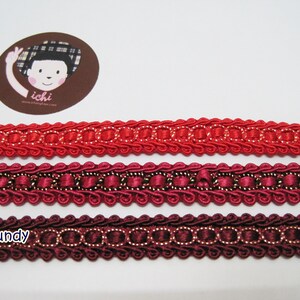5 Yards 1/2" Ruby Gimp Braid Trim, Gimp Braid, Braided Gimp Trim ...