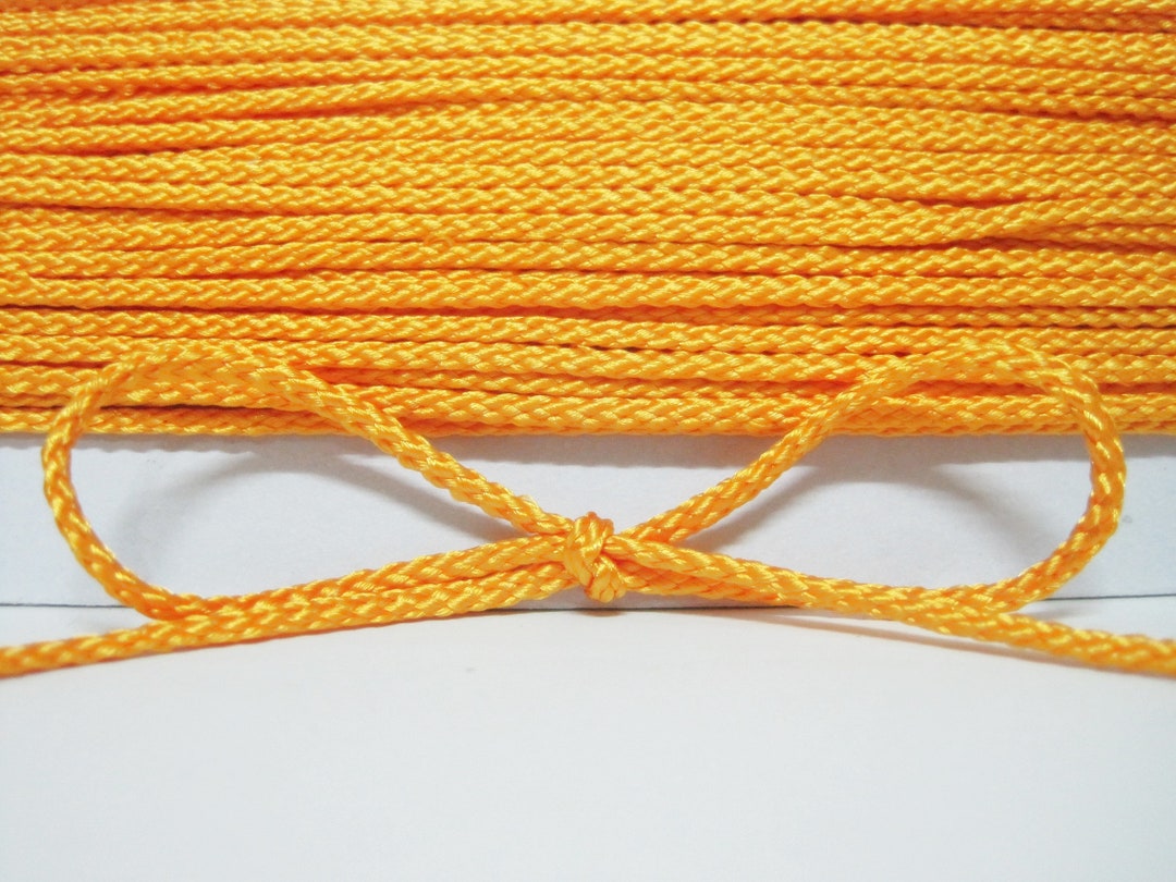 5 Yards 3 Mm Orange Braided Cord, Braided Cord, Soutache Cord ...