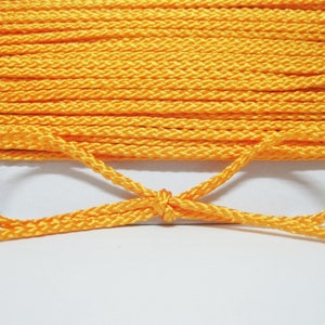 5 Yards 3 Mm Orange Braided Cord, Braided Cord, Soutache Cord ...