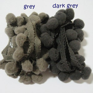 5 Yards 1.2 Cm Pom Pom Trim, Gray Pom Pom Trim, Gray Trim, Trim Lot ...