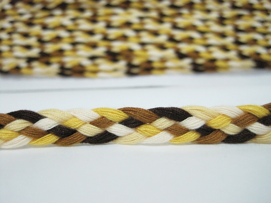 5 Yards Braided Trim, Multicolored Trim, Flat Braided Cord, Braided ...