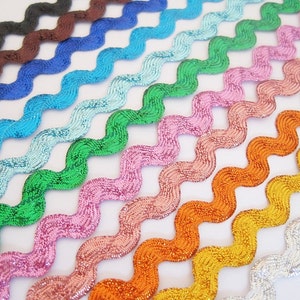 5 Yd 1/2" Light Gold Metallic Rick Rack Trim, Gold Trim, Gold Ric Rac ...