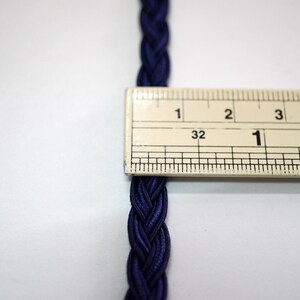 5 Yards 1/4" Navy Blue Braided Cord, Braided Gimp Trim, Scroll Braid ...