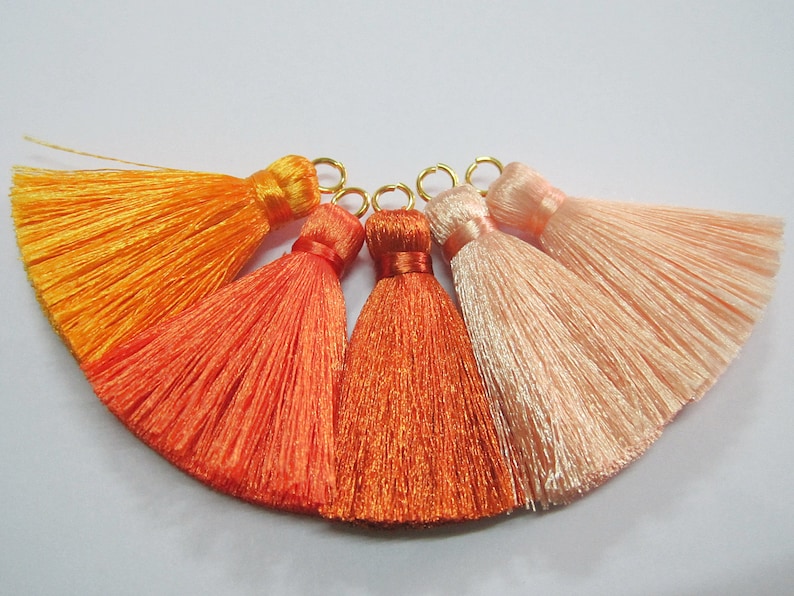10 Pcs Orange Short Tassel W/ Jump Ring Wholesale Tassels | Etsy