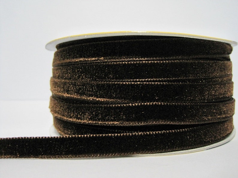 5 Yards 3/8 Dark Brown Velvet Ribbon Brown Ribbon - Etsy