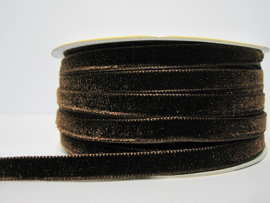 5 Yards 3/8 Dark Brown Velvet Ribbon Brown Ribbon - Etsy