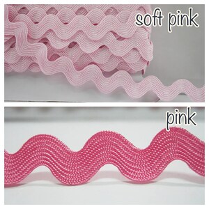 5 Yards 1/2" Pink Rick Rack Trim, Pink Ric Rac Trim, Rick Rack Lot ...