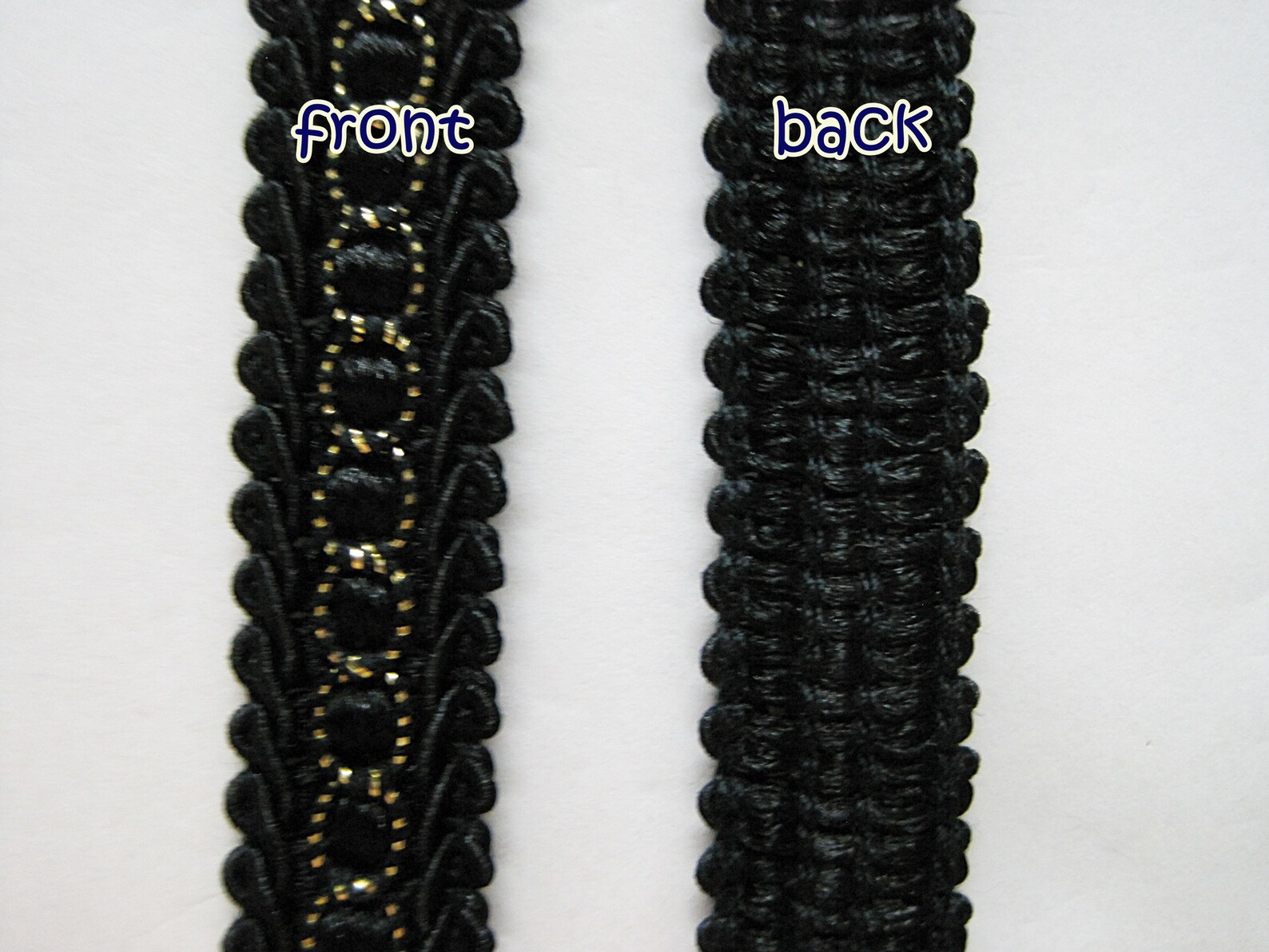 5 Yards 1/2 Black Gimp Braid Trim, Gimp Braid, Braided Gimp Trim ...