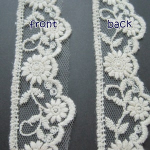 5 Yards Cream Flower Lace, Ivory Lace Trim, Cream Lace Trim, Wedding ...