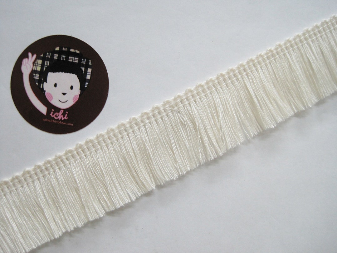 5 Yards Ivory Cotton Tassel Trim, Ivory Trim, Ivory Tassel Fringe ...