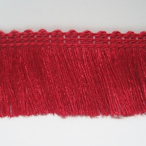 5 Yards Ruby Cotton Tassel Trim, Red Tassel Fringe, Wholesale Trim, Red ...