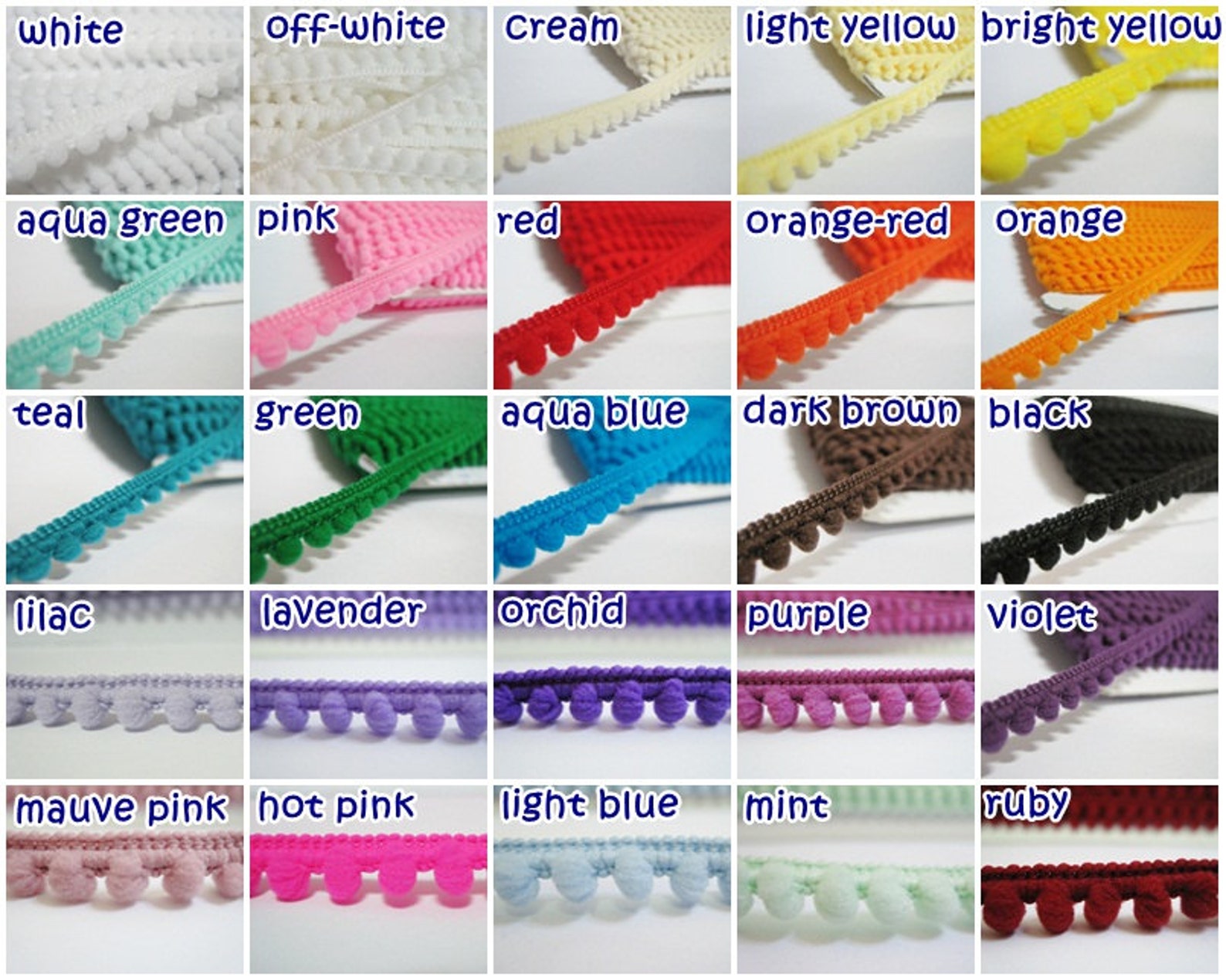 5 yards Neon Green Pom Pom Trim pom size 0.5 cm Mini Pom | Etsy