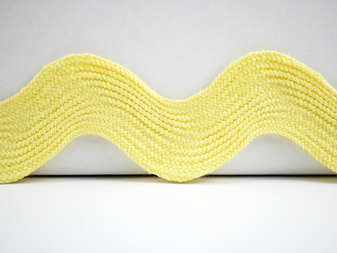 5 Yards Yellow Jumbo Rick Rack Trim, Yellow Rick Rack, Jumbo Ric Rac ...