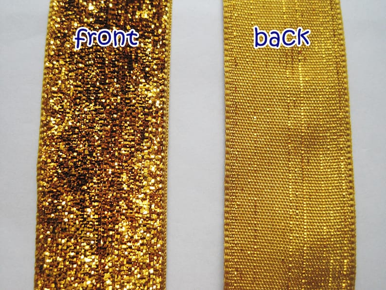 5 Yards 1 Classic Gold Glitter Ribbon Wide Glitter - Etsy