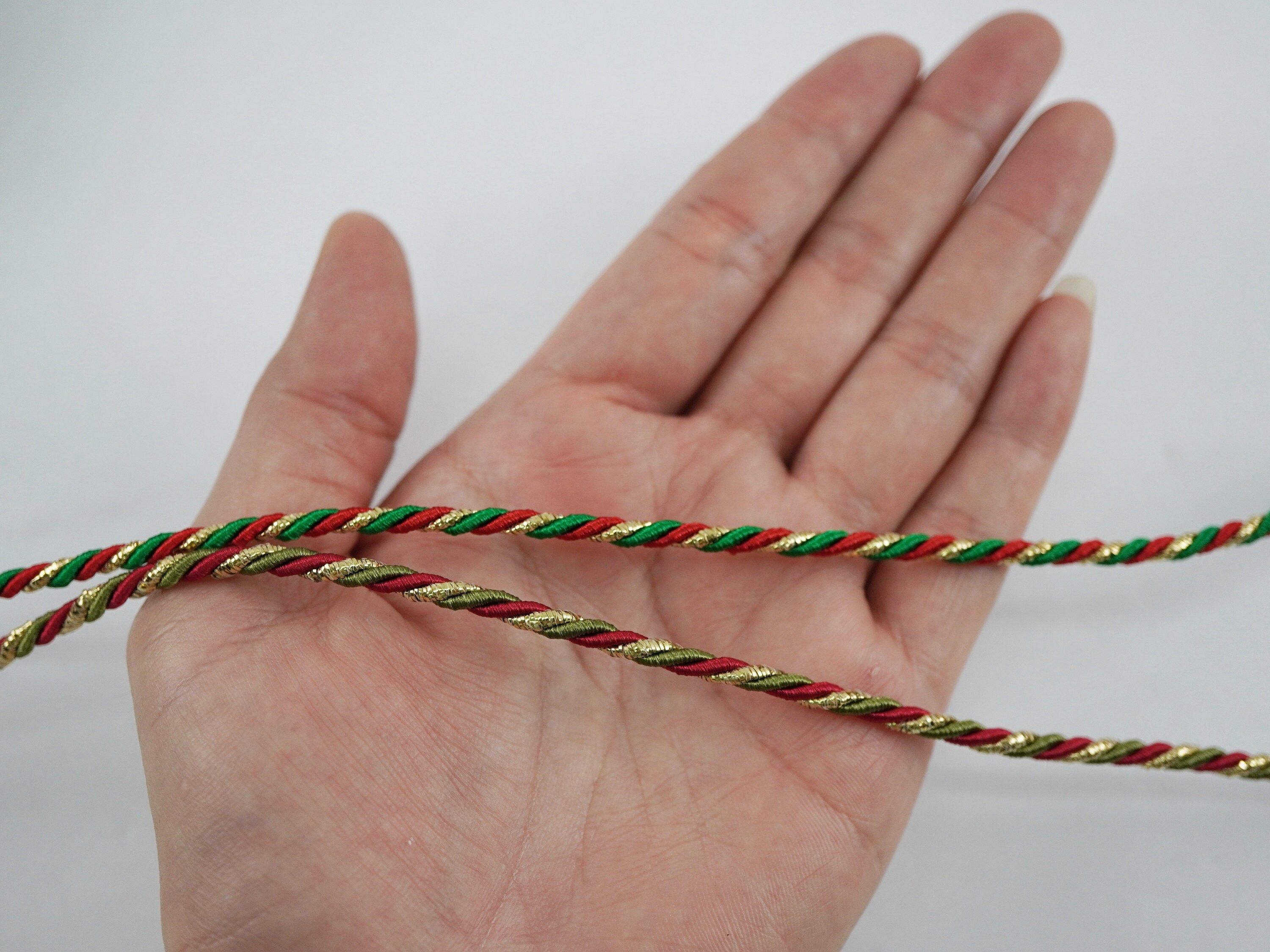 5 Yd 3 Mm. Christmas Cord With Gold Metallic, Christmas Trim, Christmas ...