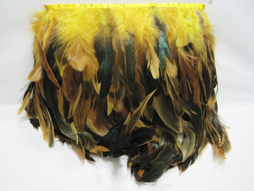 1 Yard Goose Trim, Yellow Fringe, Goose Feather Fringe, Duck Feather ...