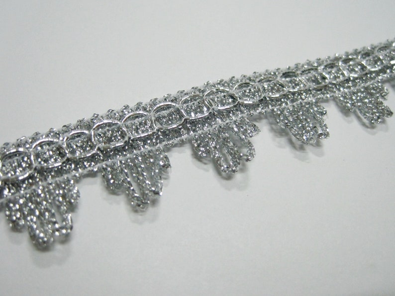 5 Yards 7/8 Silver Metallic Lace Silver Lace Silver | Etsy