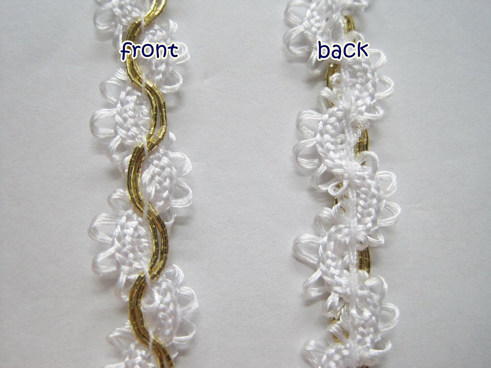 5 Yards White Picot Rick Rack With Gold Braided White Trim | Etsy